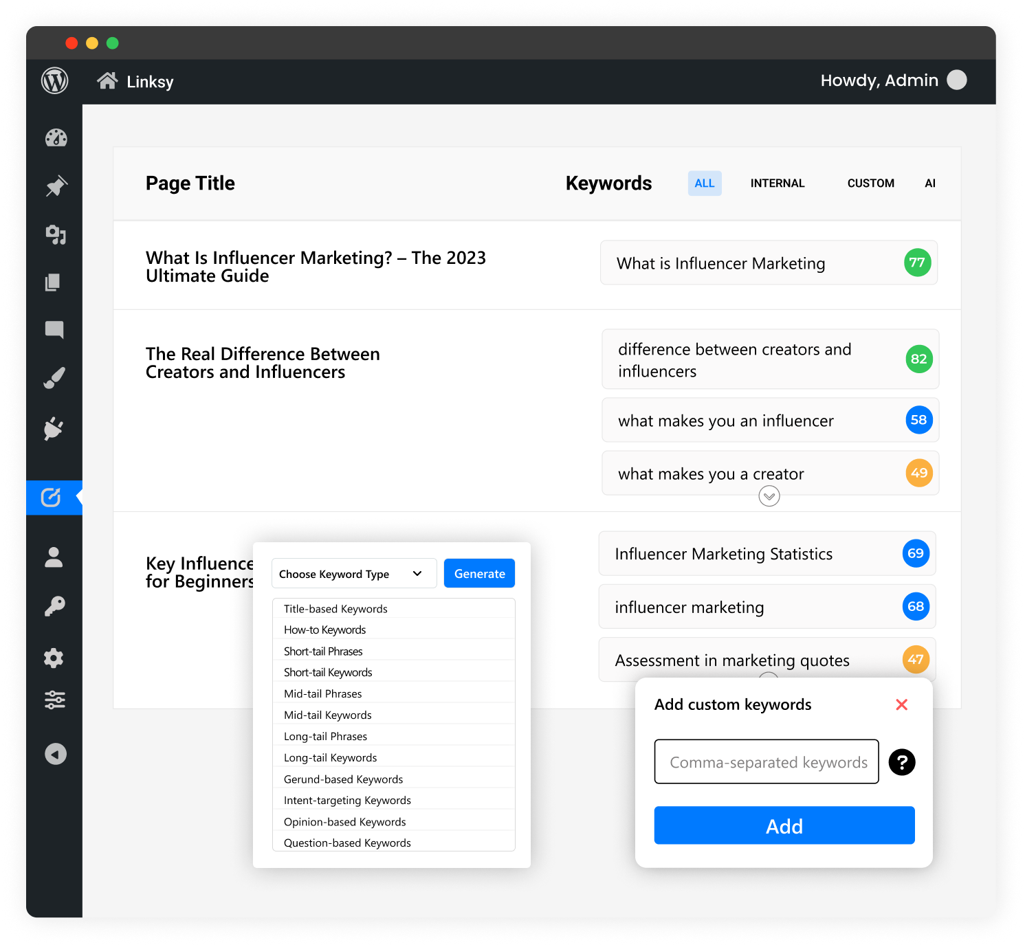 Linksy - Best Internal Link Building WordPress Plugin